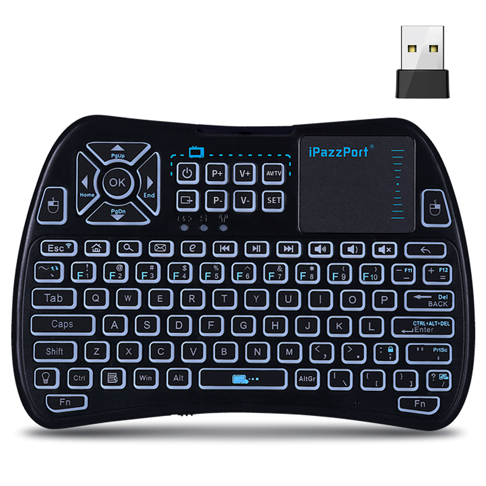 iPazzPort Backlit Mini Keyboard Bluetooth touchpad, Mini 2.4Ghz ...