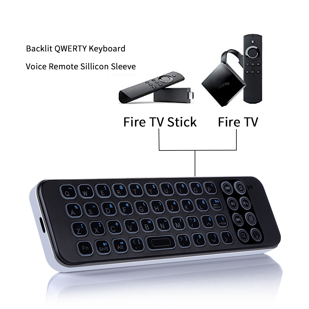 iPazzPort Mini Bluetooth Wireless Keyboard Remote with Backlit for Fire ...
