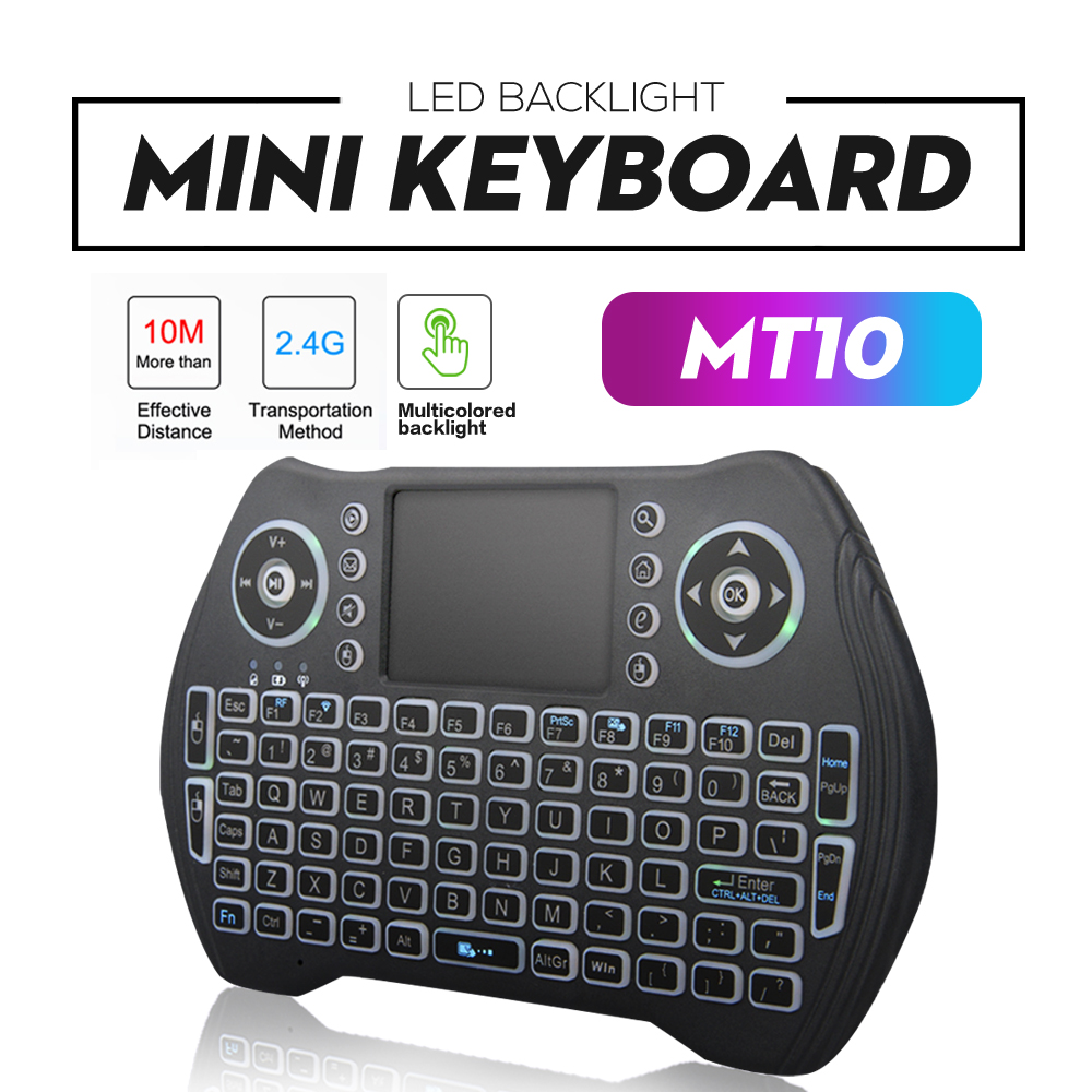 Backlit 2.4GHz Mini Wireless Keyboard Handheld Remote Control with ...