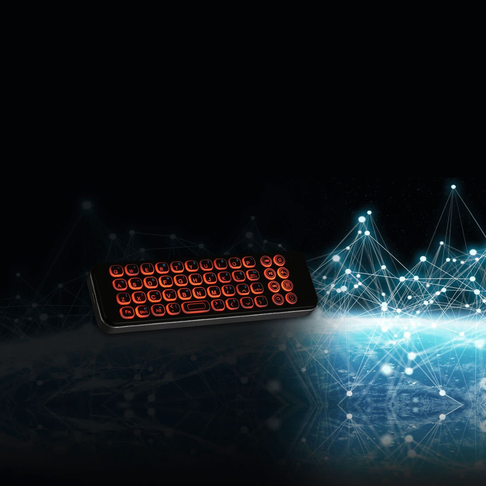 Backlit 2.4GHz Mini Wireless Keyboard Handheld Remote Control for ...