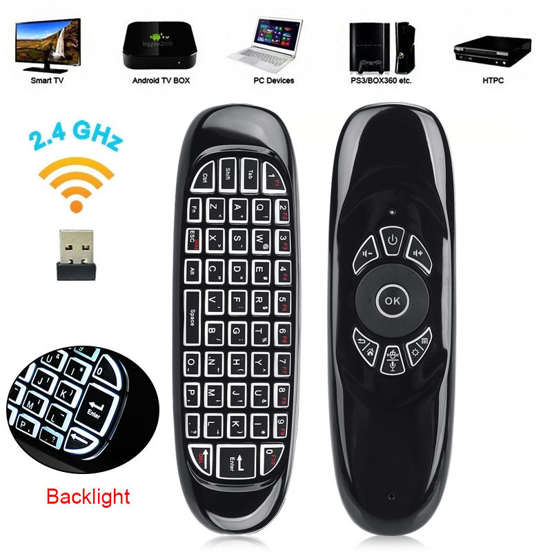 Universal TV Remote Air Mouse, Wireless Keyboard 2.4GHz Connection for ...