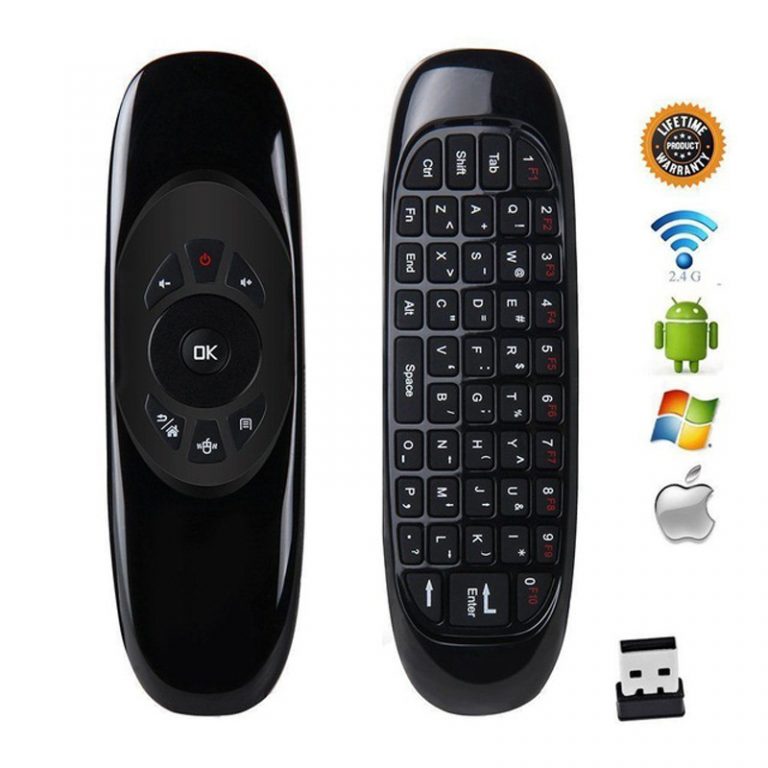 iPazzPort Universal TV Remote Mini Keyboard Wireless Combo with Voice ...