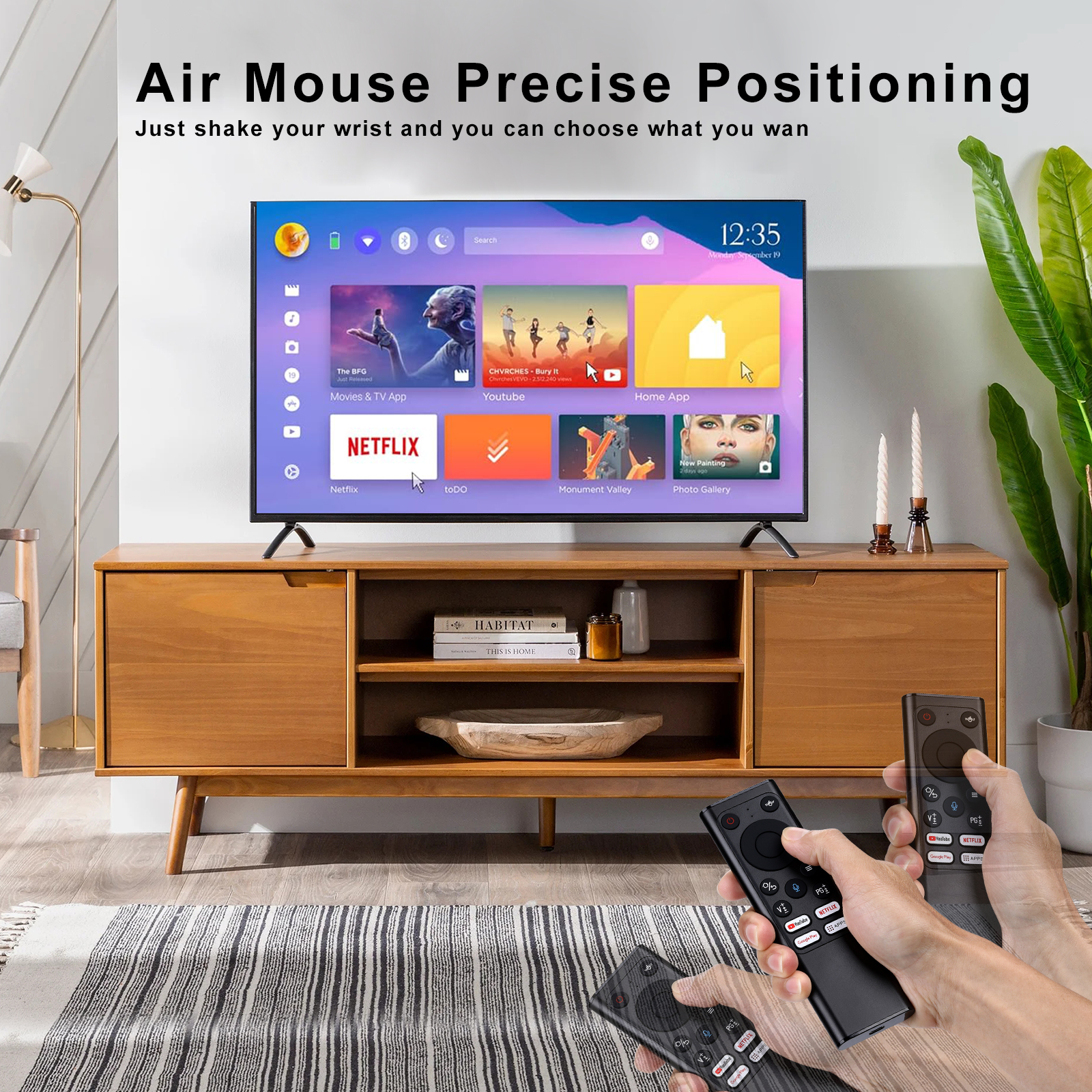 iPazzPort Universal TV Remote Mini Keyboard Wireless Combo with Voice ...