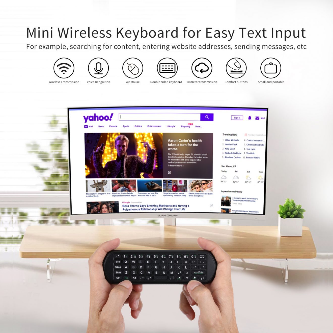 iPazzPort Mini Keyboard 2.4GHz+ Bluetooth Wireless Portable Keyboard ...