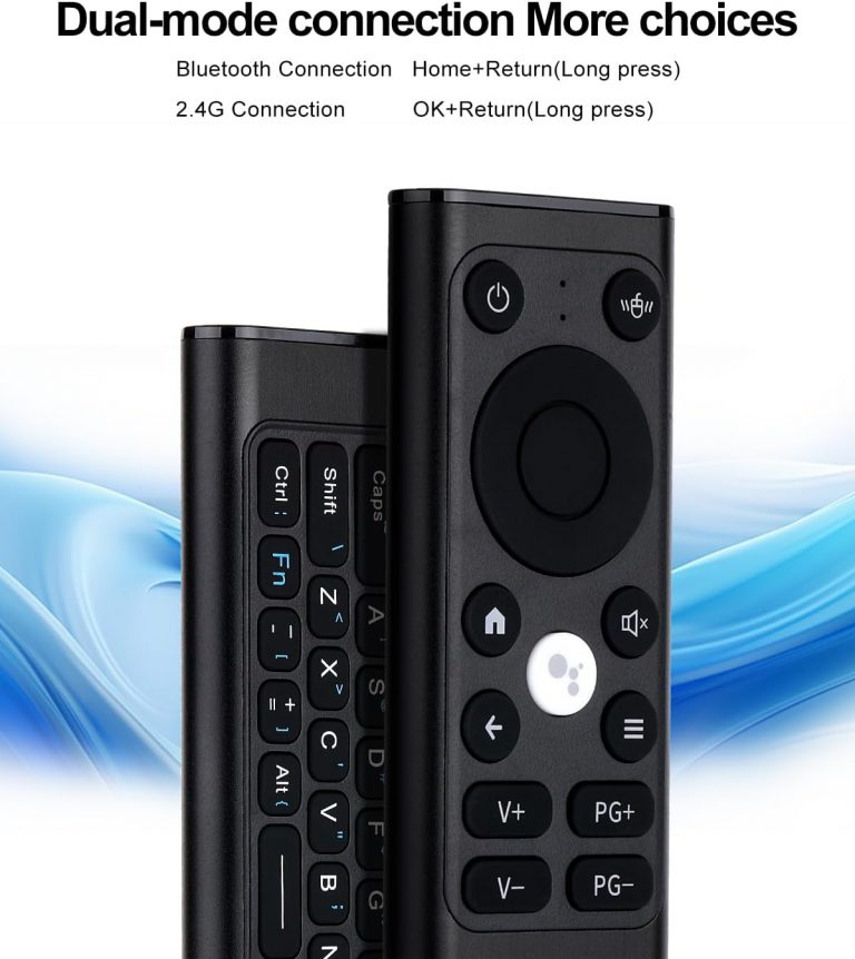 iPazzPort Mini Keyboard 2.4GHz+ Bluetooth Wireless Portable Keyboard Air Mouse Combo with IR ...