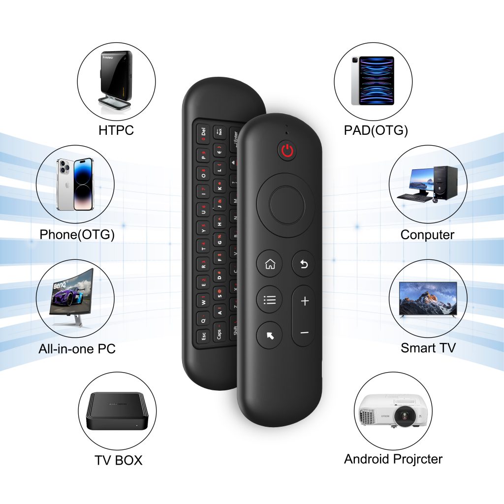 iPazzPort Universal TV Remote Mini Keyboard Wireless Combo with Voice ...